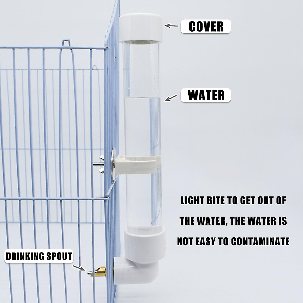 Bird Water Feeder,1PC Automatic Parrot Water Dispenser Bird Water Bottle with Cleaning Brush,Bird Cage Accessories Bird Drinker Bowl Fountain for Parrot Budgie Lovebirds Cockatiel Parakeet,130ML