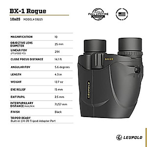 Leupold BX-1 Rogue Binocular, 10x25mm