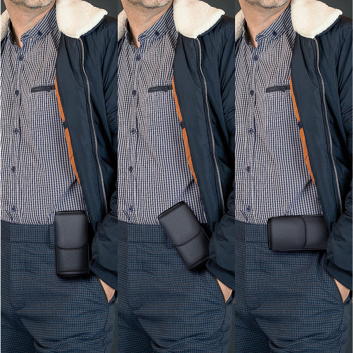 Meilib Holster for iPhone 14, 14 Pro, 13, 13 Pro, 12, 12 Pro, 11 Pro, X, Xs, Cell Phone Belt Holder Case with Swivel Belt Clip, ID/Card Storage Pouch Cover (Fits iPhone with Otterbox Case on) Black