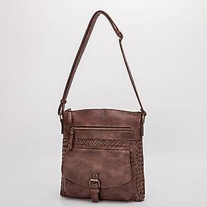 KouLi Buir Crossbody Purses for Women - PU Leather Shoulder Handbags Sling Bag Crossboby Bags Medium Multi Pockets (Dark Brown)