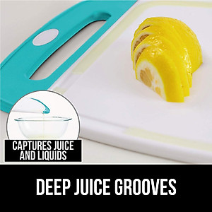 Gorilla Grip Cutting Board Set of 3 and Silicone Dish Drying Mat, Both in Turquoise Color, Cutting Boards are Reversible, Slip Resistant Drying Mat is Size 16x12, 2 Item Bundle