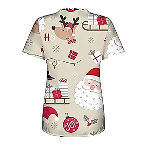 JJHAEVDY Womens Christmas Dressy Casual Summer Tops V Neck Short Sleeve Blouses Loose Work Tunic Shirts