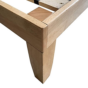 KOMFOTT 14 Inches Wood Platform Bed Frame Full Size, Solid Wood Mattress Foundation with Rubber Wood Frame, Strong Poplar Wood Slat Support, No Box Spring Needed, Bed Frame (Natural)