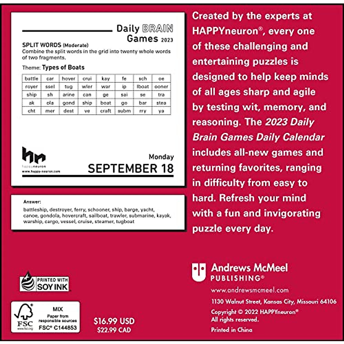 Daily Brain Games 2023 Day-to-Day Calendar