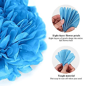 Binpeng Paper Pom Poms Hanging Paper Flower Ball Wedding Party Celebrations Decorations Outdoor Decoration Flowers Craft for Party Birthday party (deep green 6pcs)