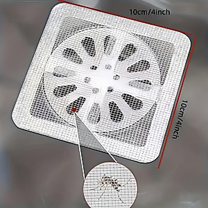 Disposable Shower Drain Hair Catcher Mesh Stickers, 50 Pack Disposable Shower Drain Cover, Mesh Drain Cover, Disposable Shower Drain Cover for Bathroom Bathtub, Bathroom Accessories