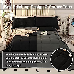 SOULOOOE Oversized California King Plus Comforter 120x120, Winter Warm Extra Large King Size Quilts 3 Pieces Lightweight Reversible Down Alternative Comforter for All Season with 8 Corner Tabs
