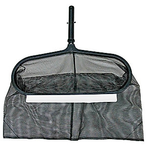 Poolmaster 21182 Premier Collection Solid-Core Aluminum Swimming Pool Leaf Rake with Durable Fine-Mesh Net, Medium, Silver