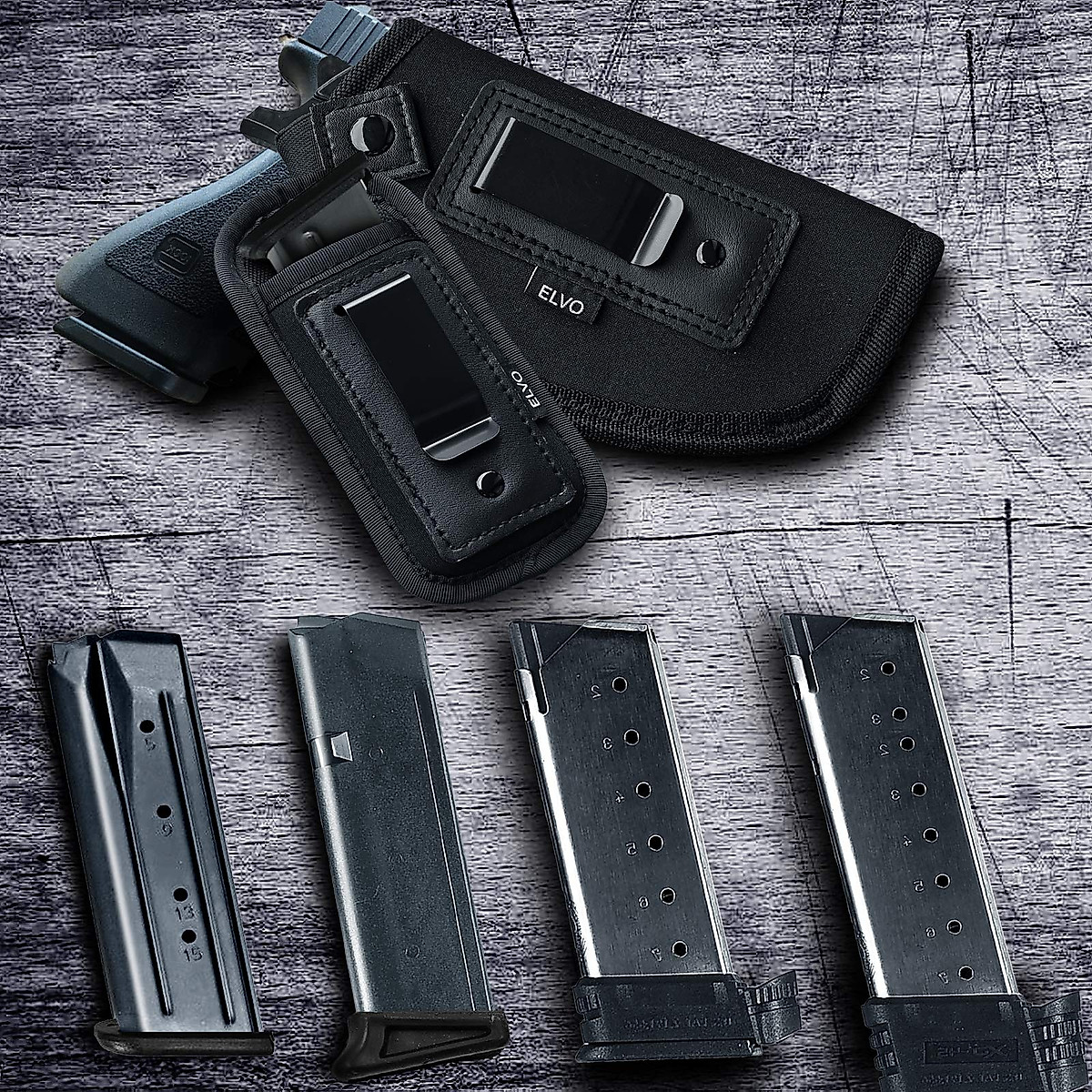 2 Pack Universal IWB Gun Holster for Concealed Carry, Inside The Waistband Pistols Holsters, Fits All Firearms S&W M&P Shield 9/40 Taurus PT111 G2 Sig Sauer P320 Glock 17 19 26 27 42 43