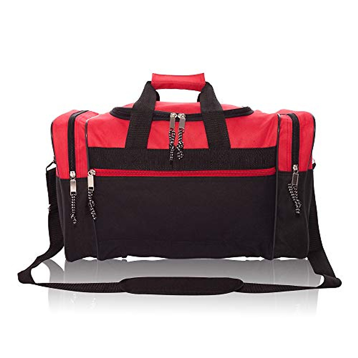 Dalix Blank Duffle Bag Duffel Bag in Black and Red Gym Bag
