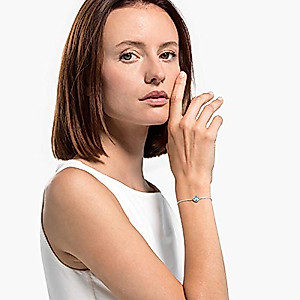 Swarovski Angelic Square Bracelet, with Aqua and White Crystals, Rhodium Plated Chain and Bolo Style Adjustable Closure, an Amazon Exclusive