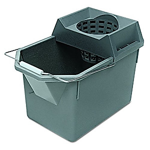Rubbermaid Commercial RCP 6194 STL Pail/Strainer Combination, 15 Quart, Steel Gray