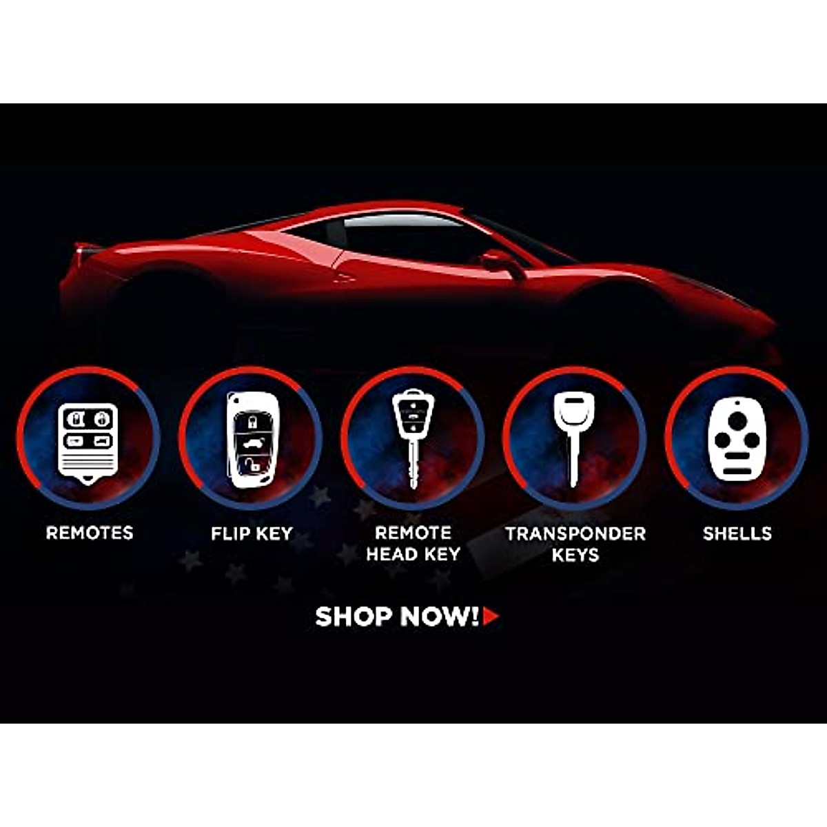 Key Fob Keyless Entry Remote Flip Shell Case & Pad fits Chevy 2010-2017 Equinox / 2012-2017 Sonic / 2015-2017 Trax / GMC 2010-2017 Terrain