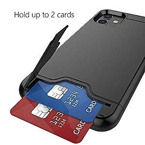 Teelevo Wallet Case for Apple iPhone 11, Dual Layer Case with Card Slot Holder and Kickstand for Apple iPhone 11 - Black