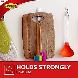 Command Medium Wire Hooks, White, Indoor Use, 3-Hooks, 4-Strips, Organize Damage-Free