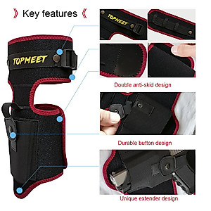 Ankle/Leg Gun Holsters for Pistols Concealed Carry with Tactical OWB IWB Magazine Pocket Compatible Glock 18 20,Desert Eagle,SW MP Shield 40 45 9mm,Revolver,Springfield Xds xd, Ruger,Kimber,Red