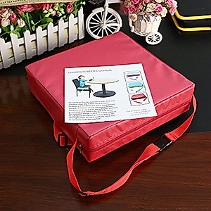 Sumnacon Chair Increasing Cushion - Toddler Booster Seat Cushion, Kids Infant Portable Dismountable Adjustable Highchair Booster Cushion Washable Thick Chair Seat Pads Buckle Strap (Red+Pink)