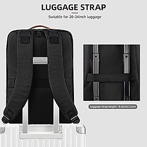 KINGSLONG 15.6 inch Laptop Backpack with USB Charging Port for Men Women, Water Resistant College Computer Bag Business Travel Daypack Carry On Smart Bag Gift Black