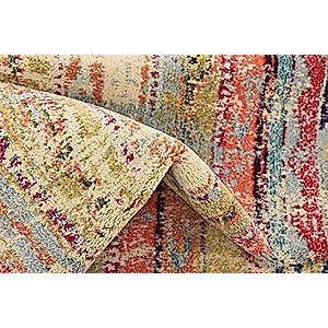 Unique Loom Sedona Collection Distressed, Southwestern, Vintage, Modern, Over-Dyed, Abstract Area Rug (5' 0 x 8' 0 Rectangular, Multi/Beige)