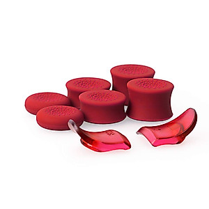 PS4 FPS Games Accessories Kit Anti Slip Silicon Analog Stick Thumb Grips Set with Trigger Extensions for PlayStation 4 / Slim/Pro Controller (Red)