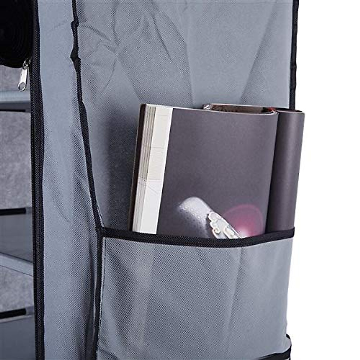 9 Tier Shoe Rack, Space Saving Portable Shoe Rack Storage Organizer, 10 Tiers 9 Lattices Non-Woven Waterproof Fabric Cover Shoe Rack (Grey, 10 Tiers 9 Lattices)