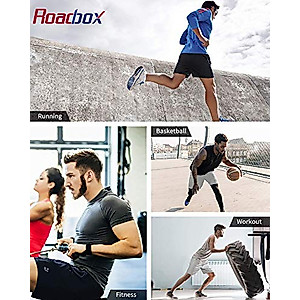 Roadbox Men's 5 Inch Running Athletic Quick Dry Shorts with Pockets for Workout Gym Exercise Black