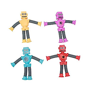 AMONIDA Robot Puzzle Toy with Stretch Tube, Telescopic Suction Cup Robot Toy Flexible for Home
