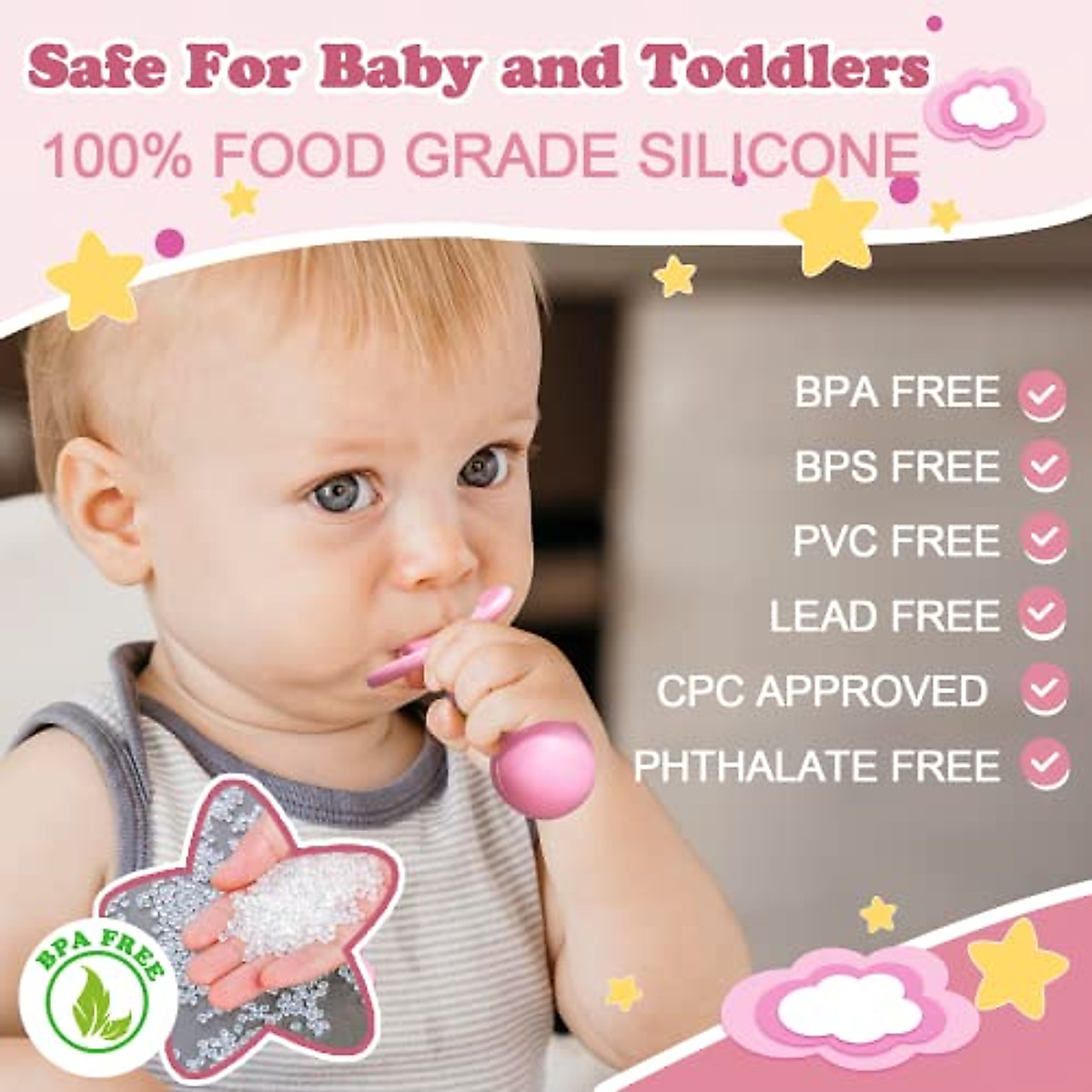 Baby Led Weaning Supplies, 16Pack Silicone Baby Feeding Set Baby Feeding Supplies Baby Eating upplies Infant Self Eating Utensil Set with Suction Bowls Plates Bibs Cups Spoons and Forks - 6+ Months