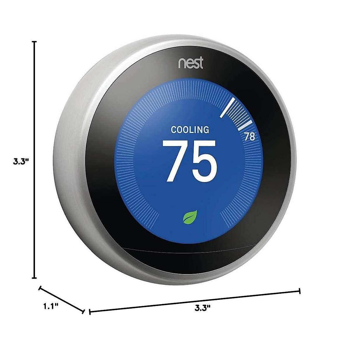 Google Nest T3019US Learning Thermostat 3rd Gen Smart Thermostat, Polished Steel Bundle with 2-Pack Deco Gear WiFi Smart Plug