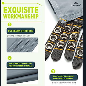 Forceatt Waterproof Camping Tarp, 2 and 3 Person Ultralight Tent tarp for Picnic and Beach Mat,Tent Footprint and Hiking (3-Person)