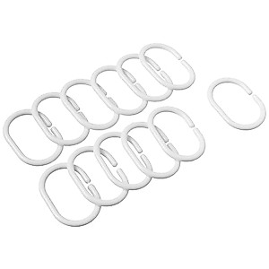 Amazon Basics Water Resistant 8-Gauge PEVA Shower Curtain Liner with Metal Grommets and Plastic Shower Hooks - 72" x 72", Clear