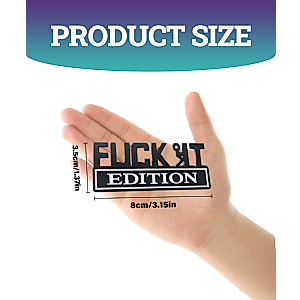 Zlirfy Fuck IT Edition Emblem for Car,Universal 3D Fender Badge Decal,Car Exterior Emblems Badge Letters Bumper Trunk Door Sticker Decoration 3D Sticker Decal(Black White)