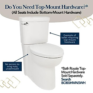 BATH ROYALE Potty Training Toilet Seat, Adult/Child Combo, Premium Family BR631B-FFP Elongated White