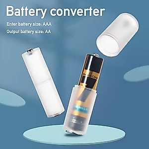 OLIREXD Transparent AAA to AA Battery Adapter Switcher, Battery Converter Cover Holder, Cell Phone Battery Case Adapter Box (8 of Pack)