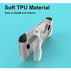 T Tersely Clear Case Cover for ASUS ROG Ally, Crystal Soft TPU Grip Protective Cover Accessories with Shock-Absorption and Anti-Scratch Design