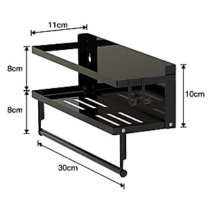 Magnetic Spice Racks for Refrigerator- Spice Rack Organizer with Iron Paper Towel Holder