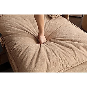 Eafurn U Shaped Symmetrical Sectional Couch with Waist Poillows and Detachable Pillow Armrest, 6 Seater Oversized Modular Lounge Sofa with Double Chaise & Memory Foam for Living Room Apartment