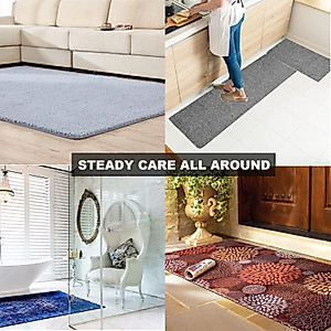 Rug Gripper Tape for Hardwood Floors and Tiles，8 PCS Non- Slip Rug Pads Double Sided Carpet Tape Rug Corner Grippers for Area Rugs Washable Reusable Runner Rug Sticky Pad（White）