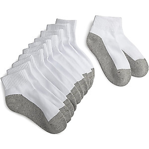 Jefferies Socks Big Boys' Seamless-Toe Quarter Athletic Socks (Pack of 6)