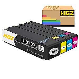 HGZ 4 Pack Replacement 970XL 971XL Ink Cartridges 970 971 Ink Compatible Officejet Pro X576dw X476dw X476dn X451dn X451dw X551dw Printer