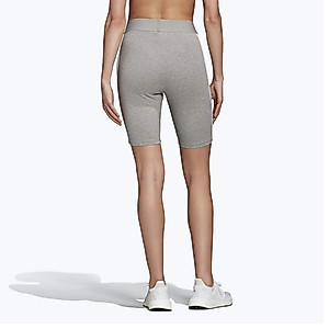 adidas Women's Must Haves 3-Stripes Cotton Short Tights Medium Gray Heather/White X-Small