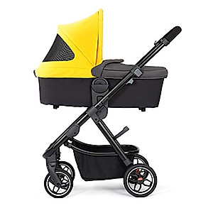 Diono Excurze Carrycot for Newborn Baby, Stroller Bassinet for Baby, Breathable Mattress for Comfortable Sleeping, Suitable from Birth, Yellow Sulphur