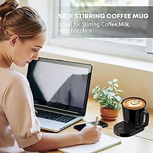 GEEZO Smart Temperature Control Travel Coffee Mug Electric Heated Travel Mug Stainless Steel Tumbler Smart Heating Car Cup Keep Milk Warm LCD Display Easily Washing Safe for use (Wireless Mug)