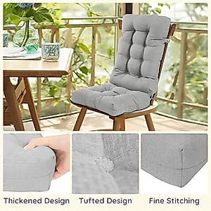 Sutteles Rocking Chair Cushion,Indoor/Outdoor Rocking Chair Cushions with Elastic,Thickened Cushions for Outdoor Rocking Chair, Tufted Rocking Chair Cushions, 41.33 * 17.71 Inch, 1-Pack (Light Gray)