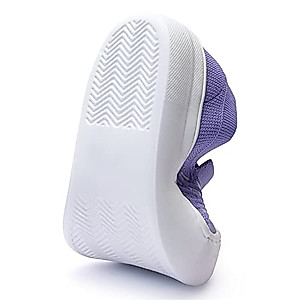 Wryweir Women's Slip-on Sneakers Lightweight Comfort Mesh Loafers Casual Low Cut Walking Shoes, Purple US 7