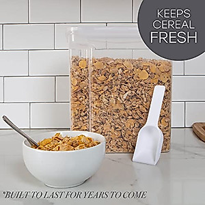 Kitchen Details Cereal Container with Scooper | Large | Airtight | Food Tin | Keeps Fresh | Kitchen & Pantry Storage Organizers | Clear