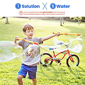 FUN LITTLE TOYS 10Packs Giant Bubble Wands Set with 17oz Bubble Solution, Catchable Big Bubble Wands with Tray Bulk for Kids Adults, Funny Bubble Maker for Summer Outdoor Activity, Easter Party Favors