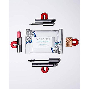 VASANTI Makeup Magnet Wipes - Gentle Facial Makeup Remover Cleansing Wipes with Micellar Water Paraben and Cruelty Free Vegan Friendly