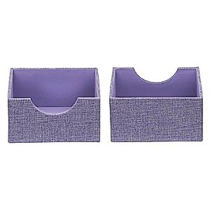 Household Essentials 2-Pack of Drawer Organizers, Sturdy Chipboard Wrapped In Soft Polyester Fabric, Stylish and Functional Storage Solution, 3” H x 6” W x 6” D, Iris