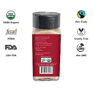 ADI USDA Certified Organic Onion Powder, For Seasoning & Cooking - 2.1 oz